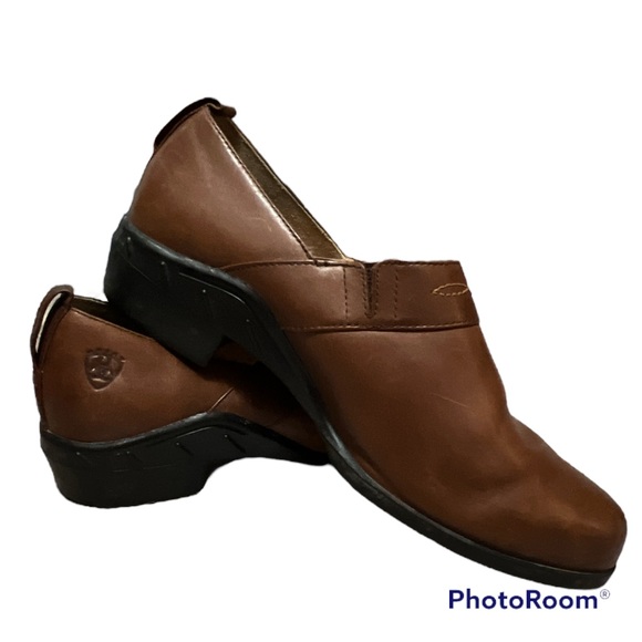 Ariat | Shoes | Ariat Leather Western Slip On Booties Paddock Clogs 85 ...